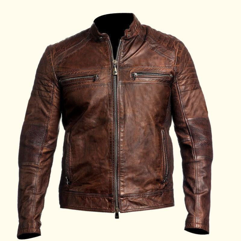 cowhide biker jacket