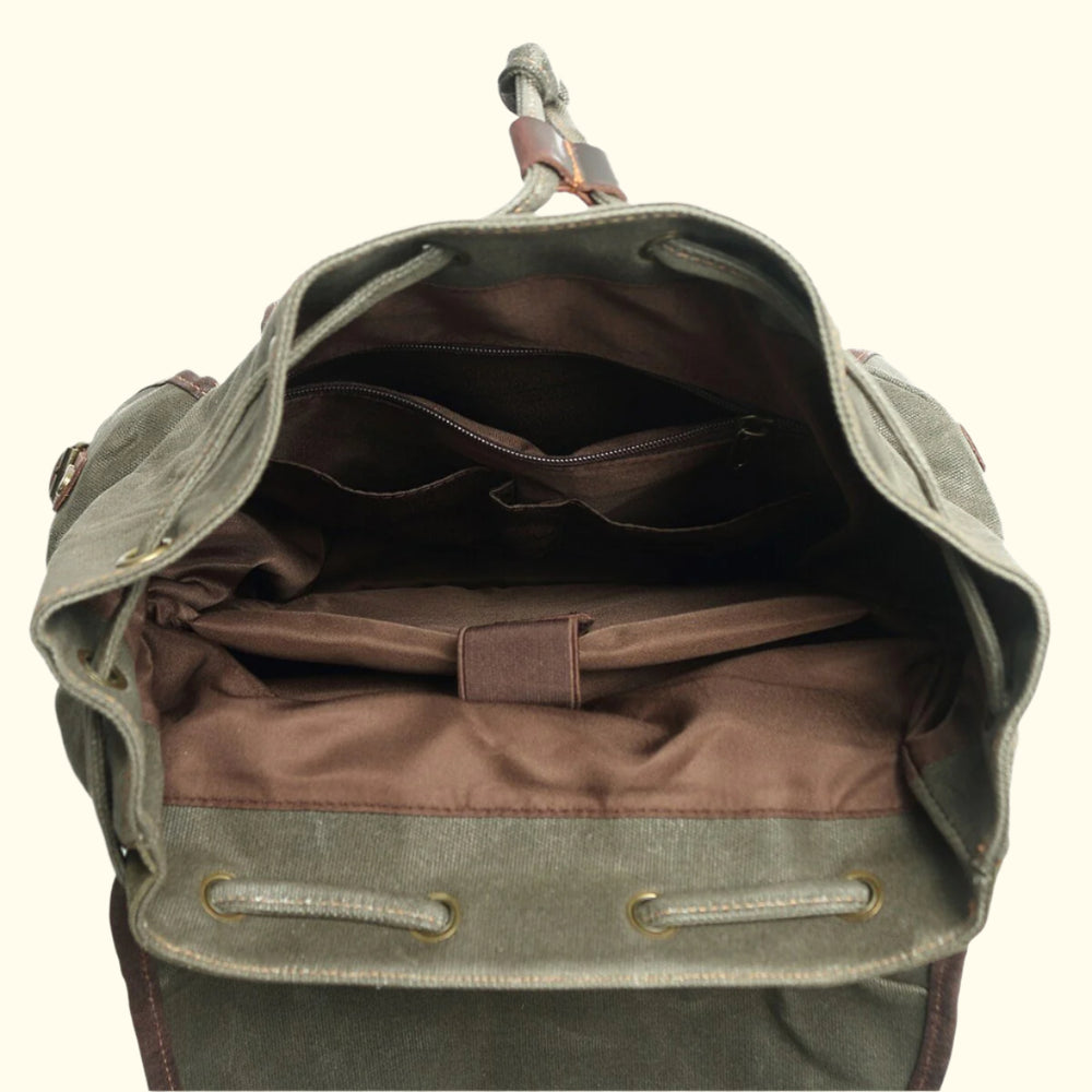 Portland Vintage Canvas Travel Backpack | James Leather