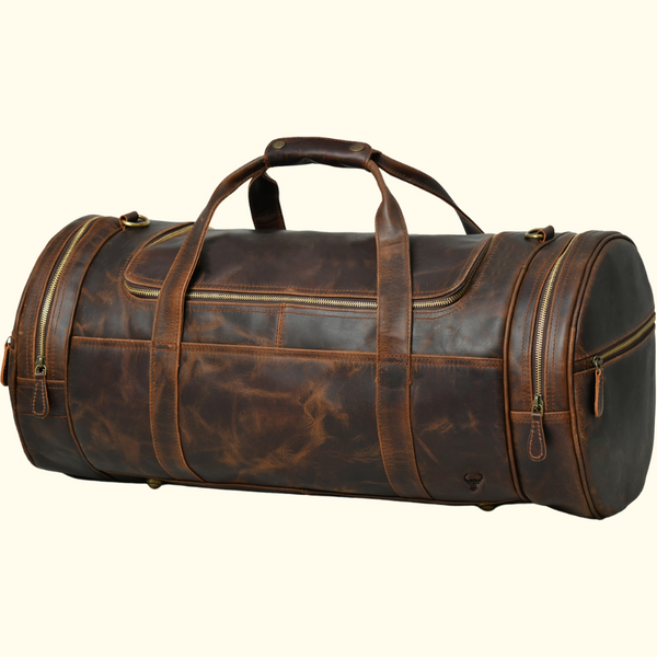 Johanna Wide Open Travel Duffel Bag - Dark Oak – James Leather