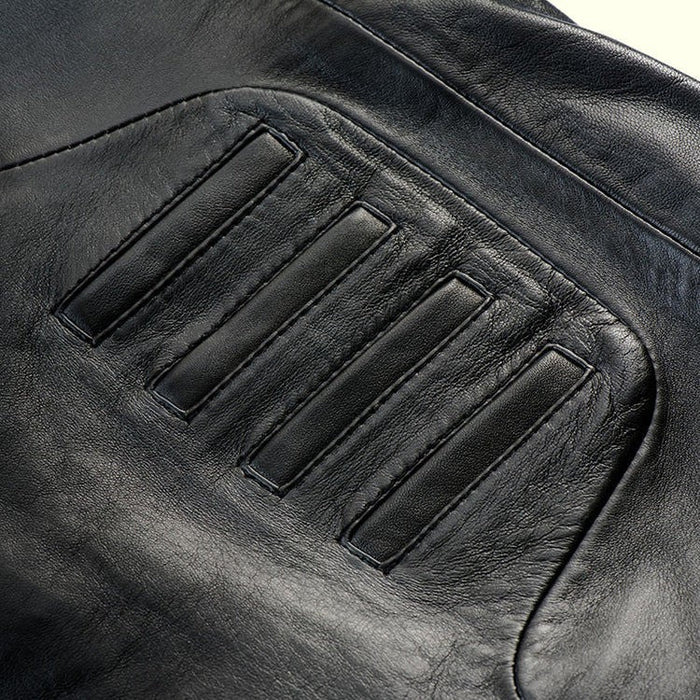 Genuine leather coat (long) blazer